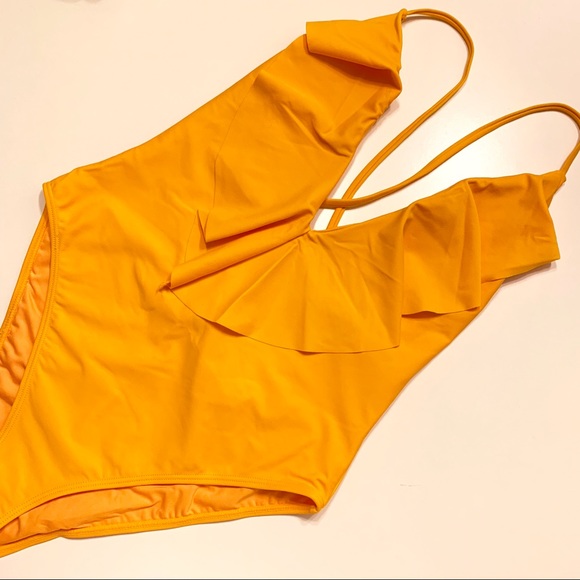 Forever 21 | Swim | New Forever2 Yellow Ruffle One Piece Swimsuit ...